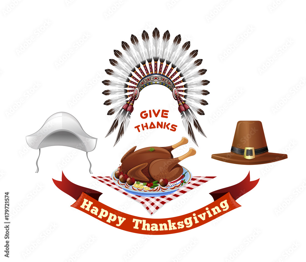 TThanksgiving Day symbols set. Happy Thanksgiving. Give thanks ...