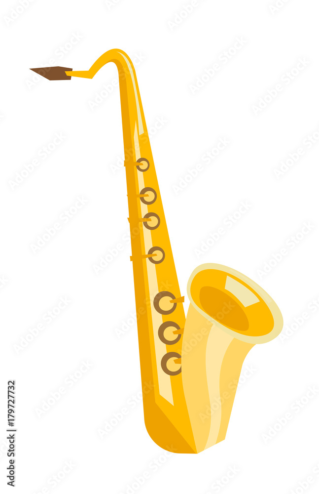 Saxophone vector cartoon illustration isolated on white background ...
