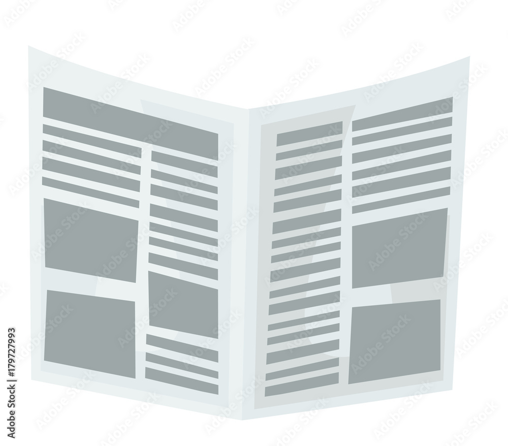 Newspaper vector cartoon illustration isolated on white background ...