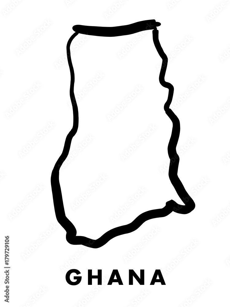 Ghana map outline Stock Vector | Adobe Stock