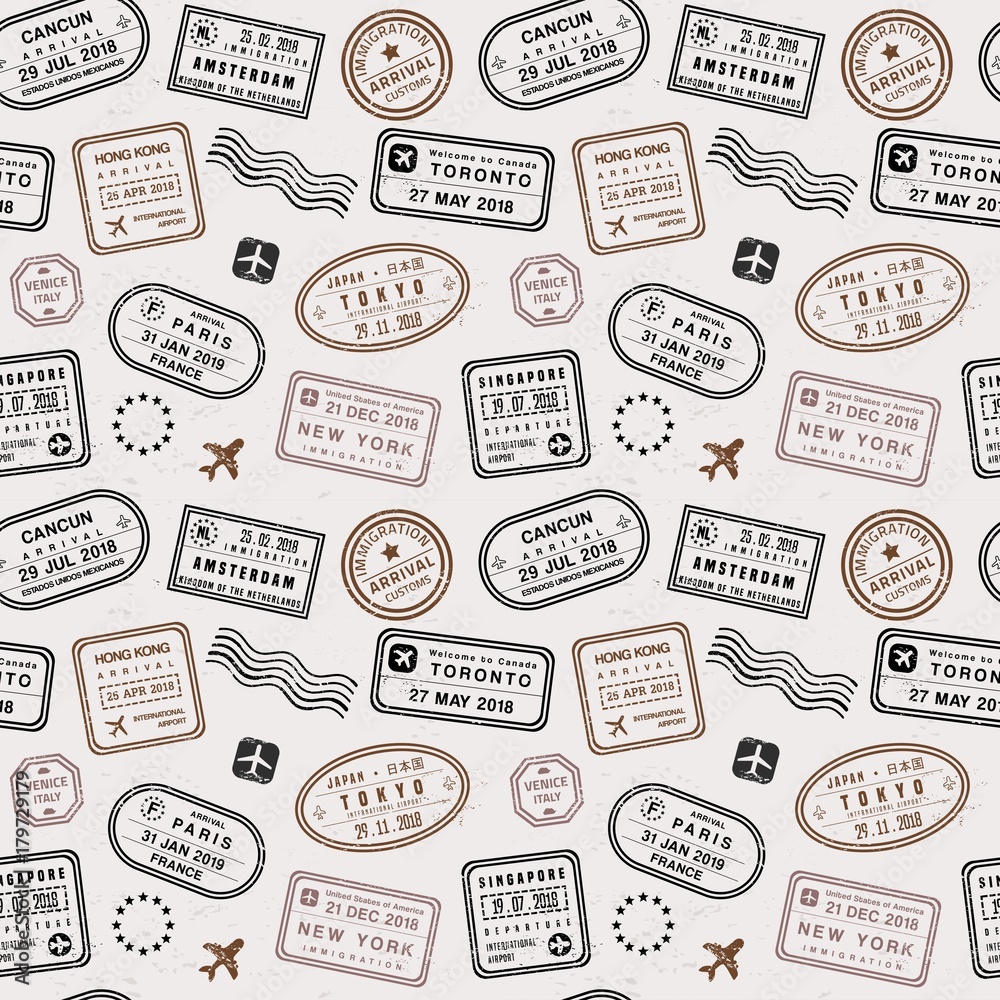 Passport stamp texture Stock Vector | Adobe Stock
