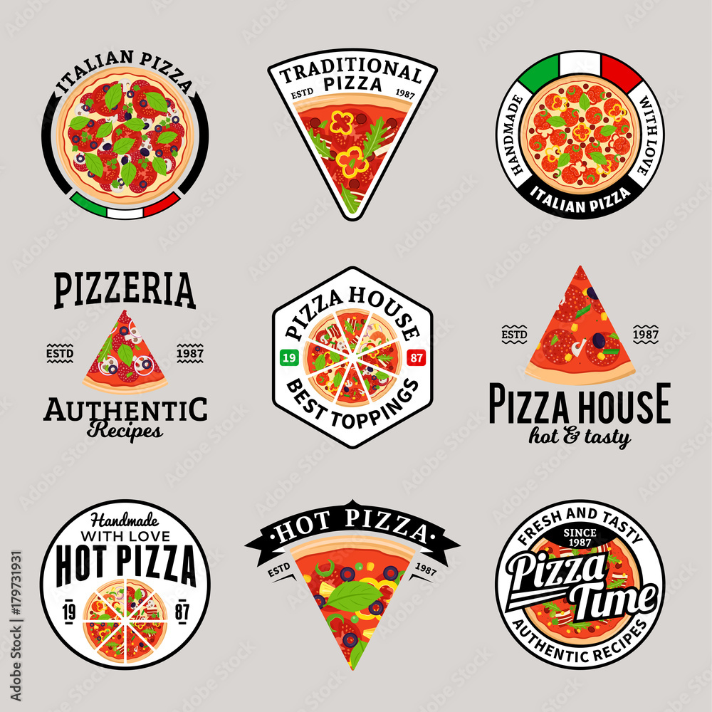 Vector pizza logo collection Stock Vector | Adobe Stock