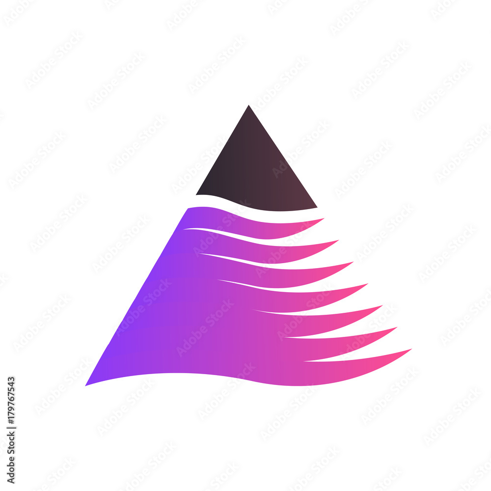 Triangle logo isolated on white background. Minimal logo design with ...