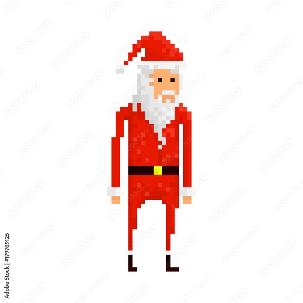 Pixel character Santa for games and applications Stock Photo | Adobe Stock
