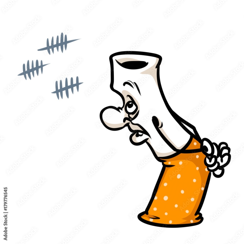 Quit Smoking nicotine habit cigarette cartoon illustration isolated ...