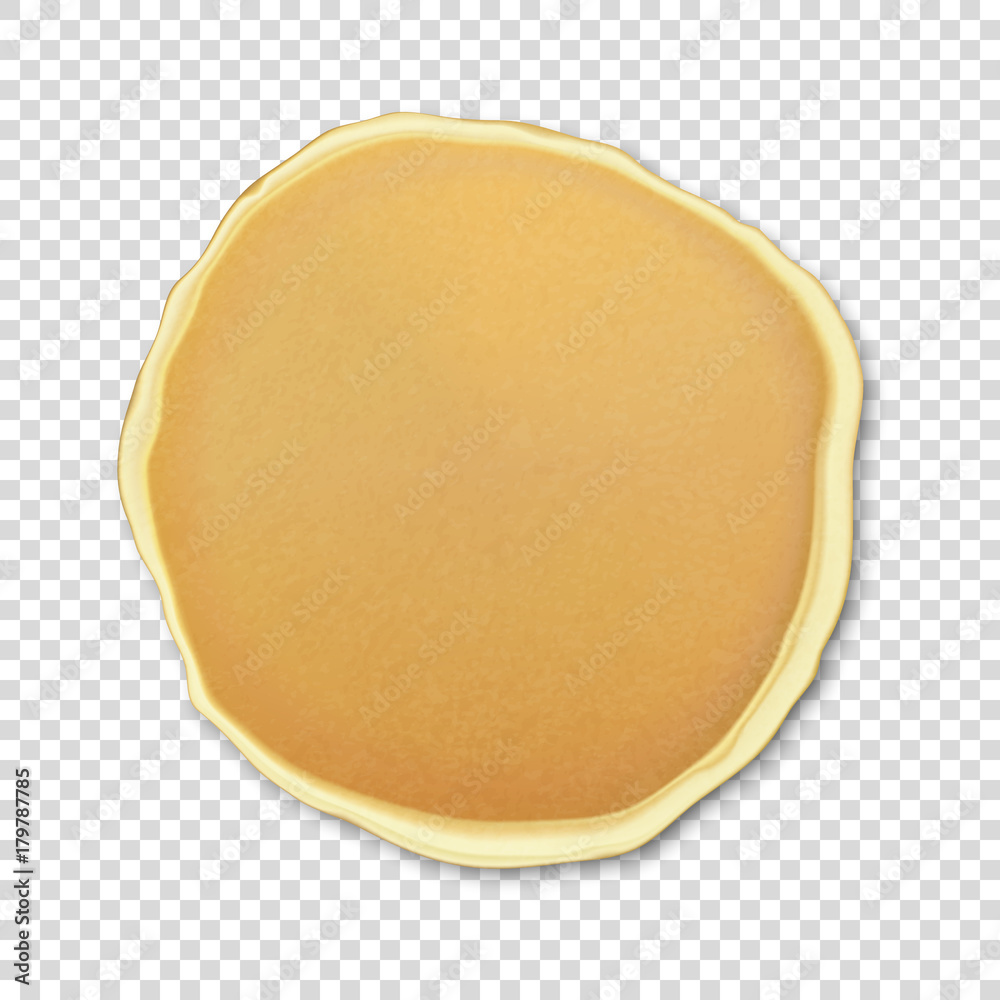 Realistic pancake closeuo isolated on transparency grid background, top ...