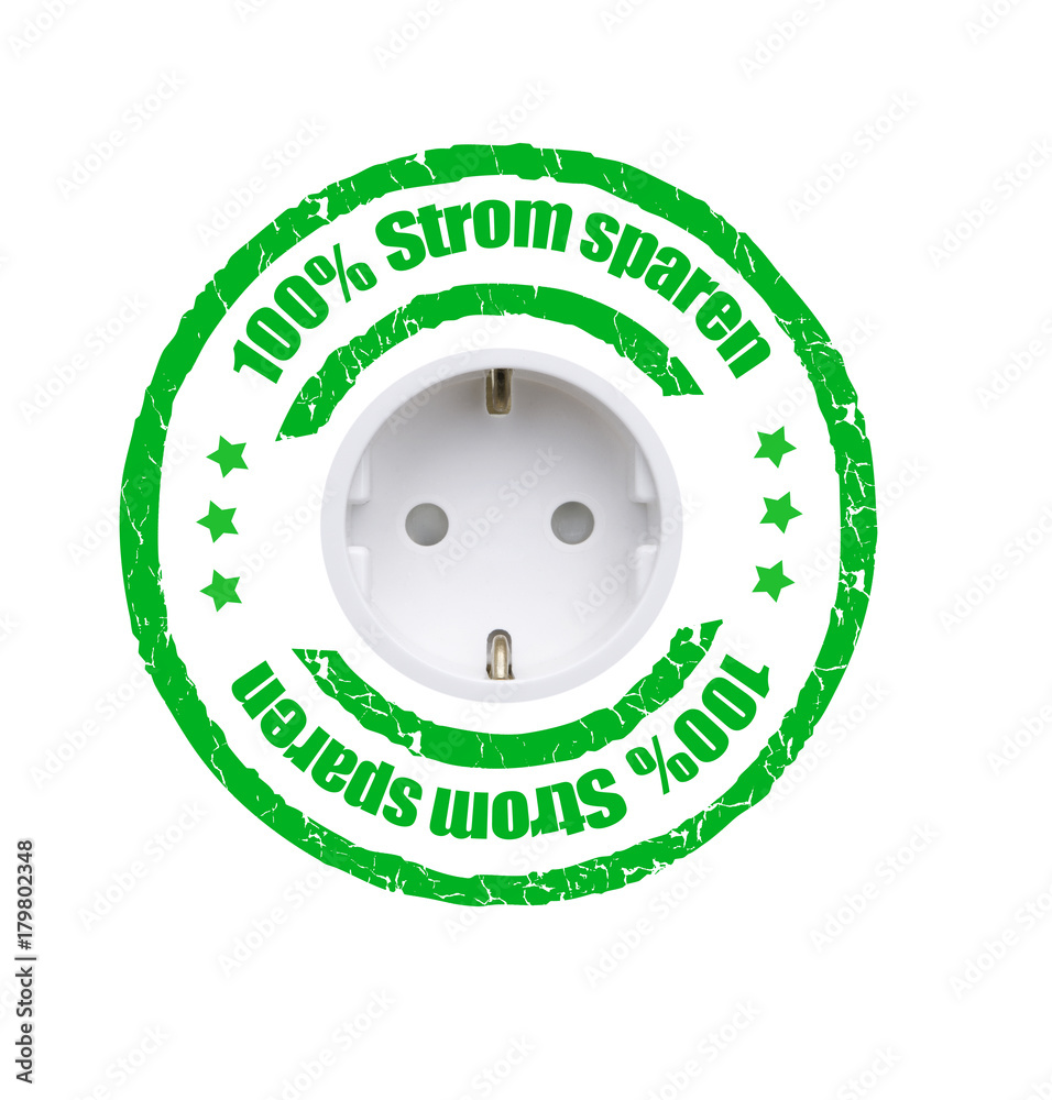 Stempel Strom Sparen Stock Photo | Adobe Stock