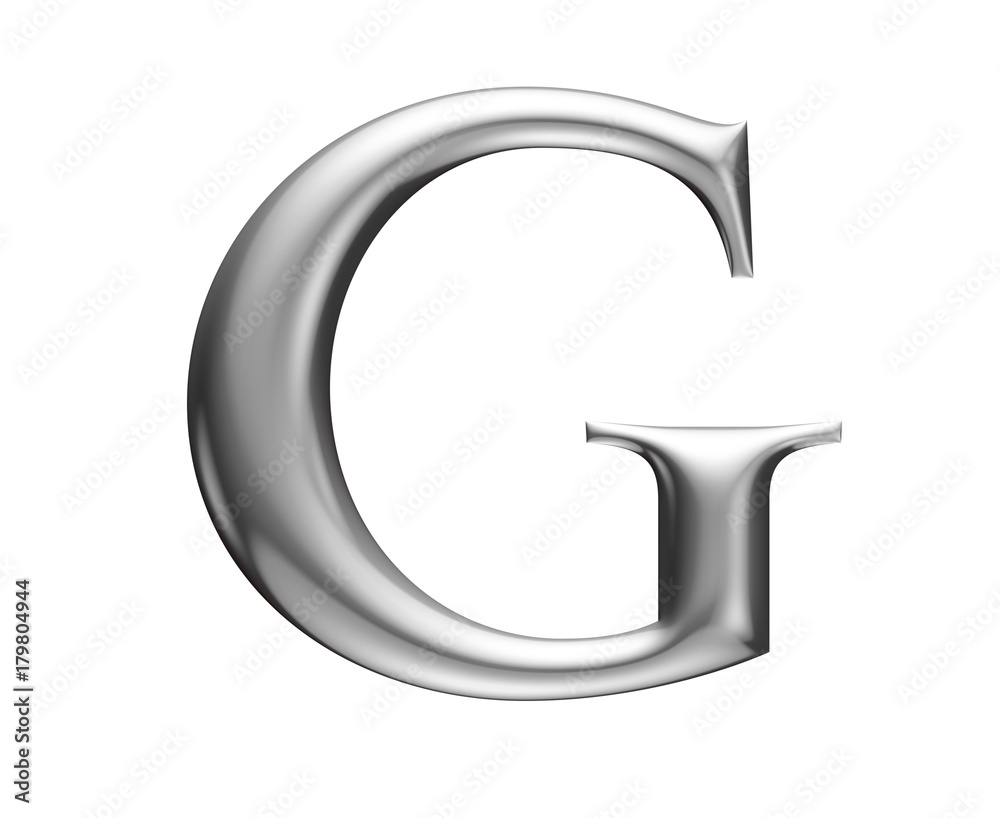 metallic alphabet, 3d illustration, letter G Stock Illustration | Adobe ...