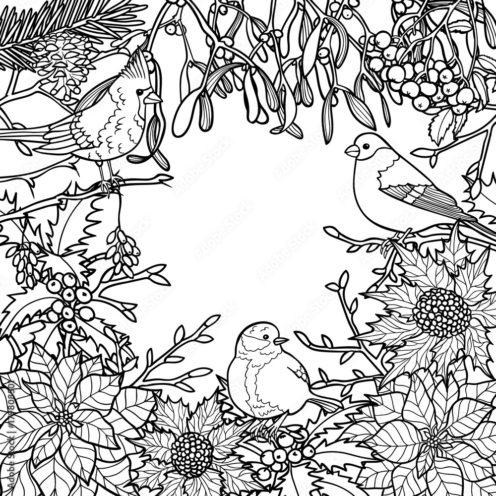 Winter Outline Pattern Stock-Vektorgrafik | Adobe Stock