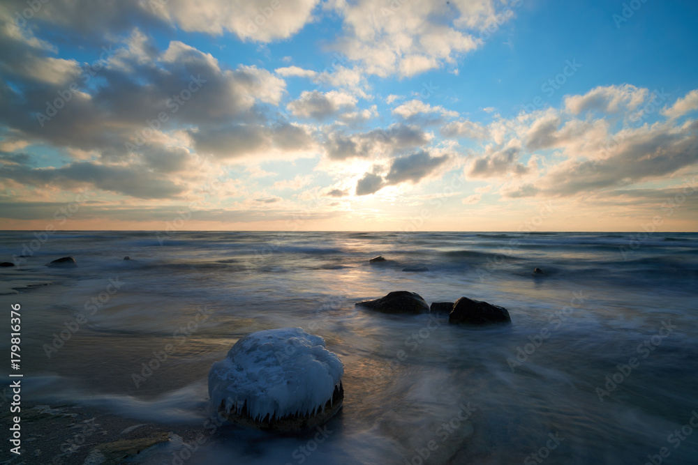 On the shore of the Caspian Sea. The Caspian Sea is the largest ...