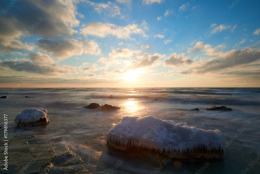 On the shore of the Caspian Sea. The Caspian Sea is the largest ...