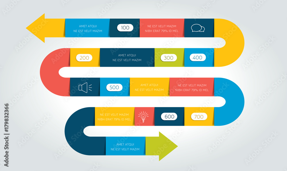Big Snake arrow infographic, template, diagram, chart, timeline. Vector ...