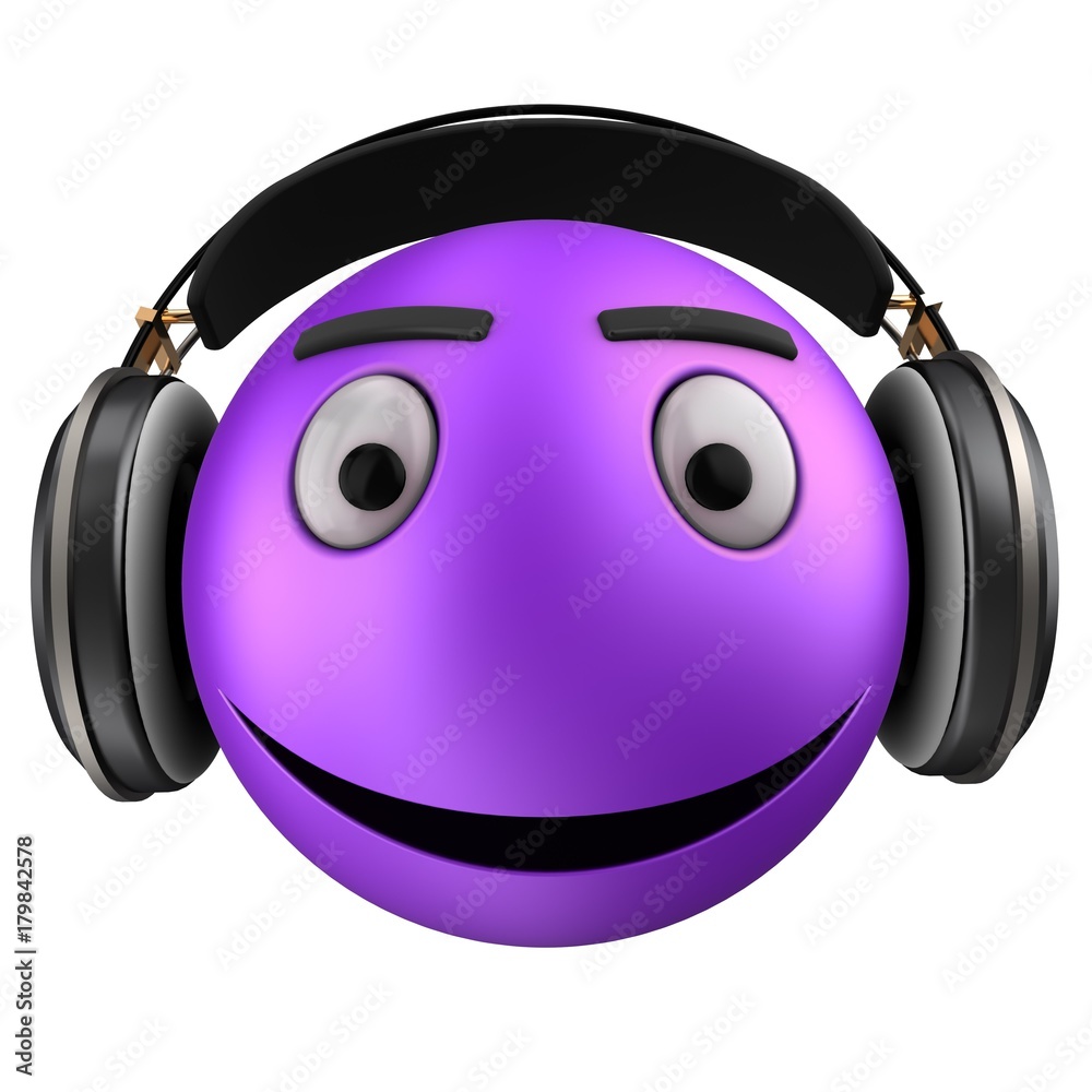 3d violet emoticon smile Stock Illustration | Adobe Stock