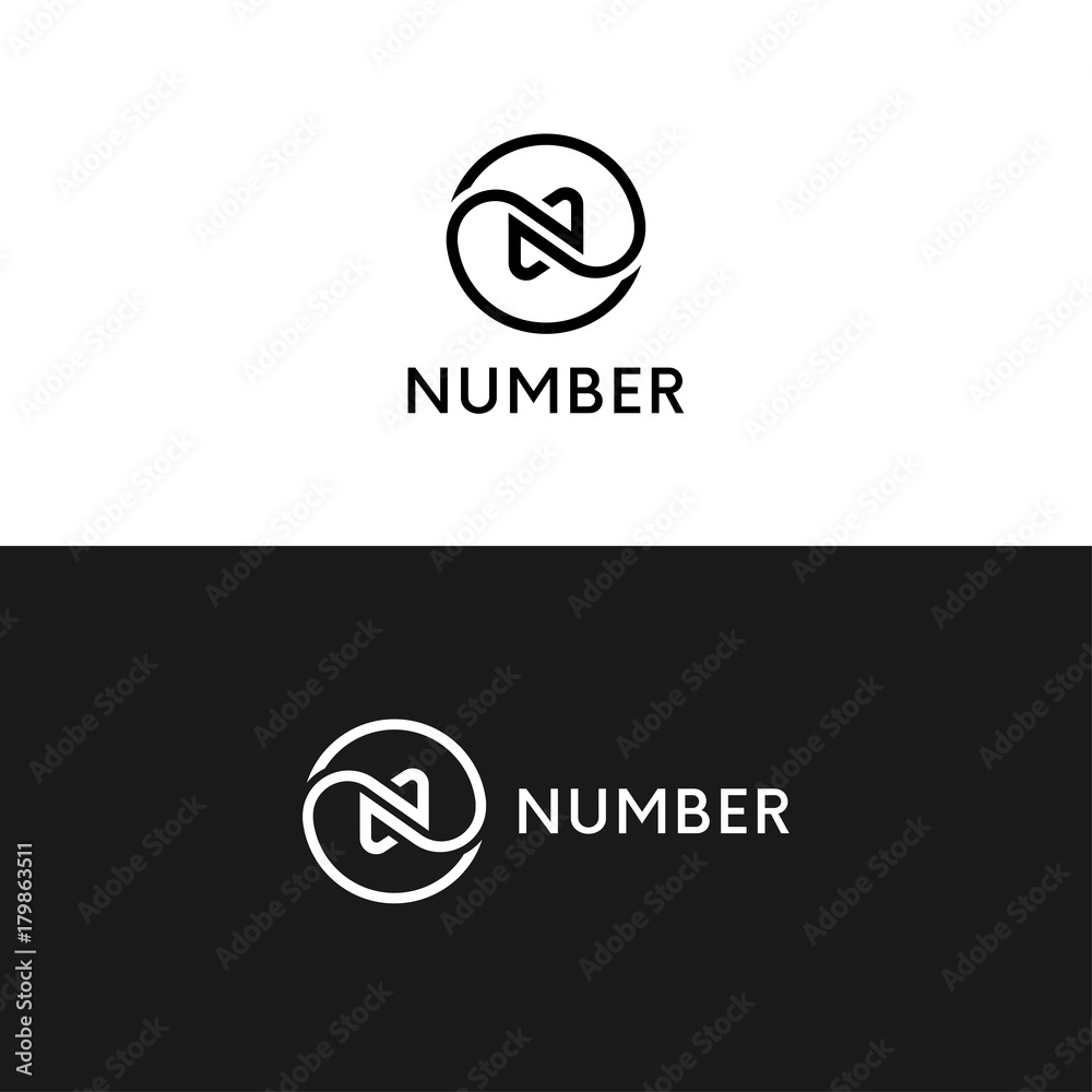 Clean circle N logo icon wave sign vector design. Stock Vector | Adobe ...