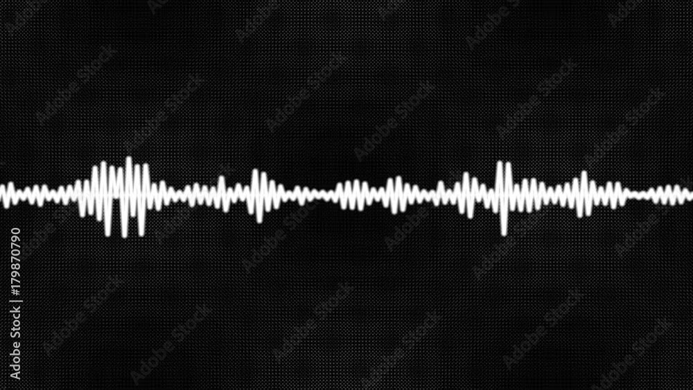 Audio signal animation, different white equalizer, the sound wave as a ...