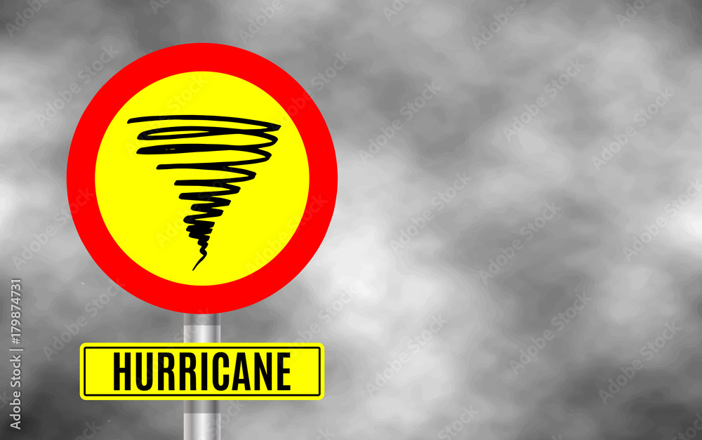 Stormy Weather Ahead Sign Board, Hurricane indication. Graphic banner ...