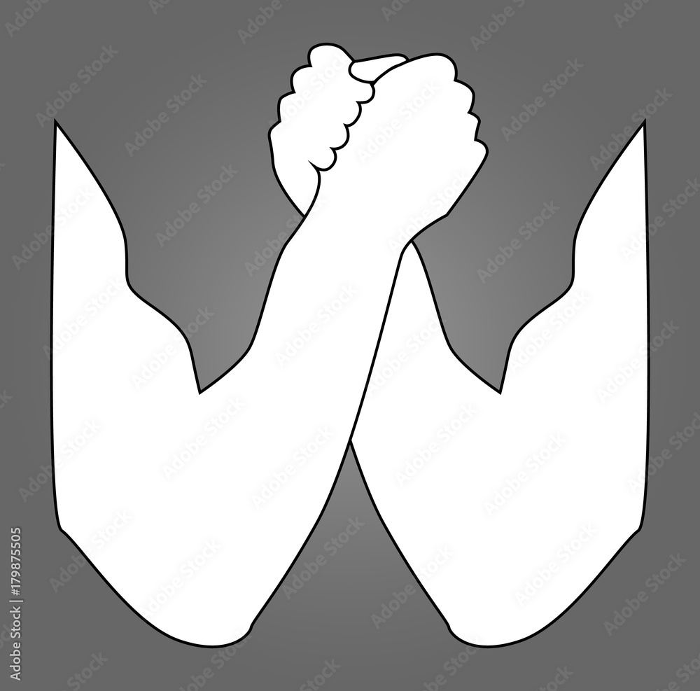 Arm wrestling silhouette. Arm wrestling, hands, vector illustration ...