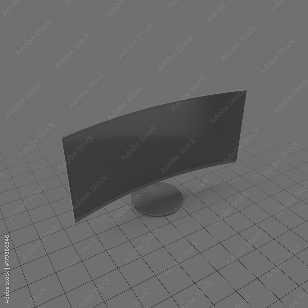 Curved computer monitor Stock 3D asset | Adobe Stock
