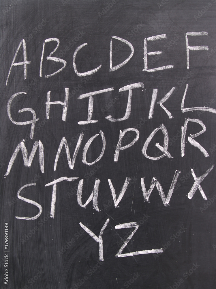Chalkboard Alphabet Stock Photo | Adobe Stock