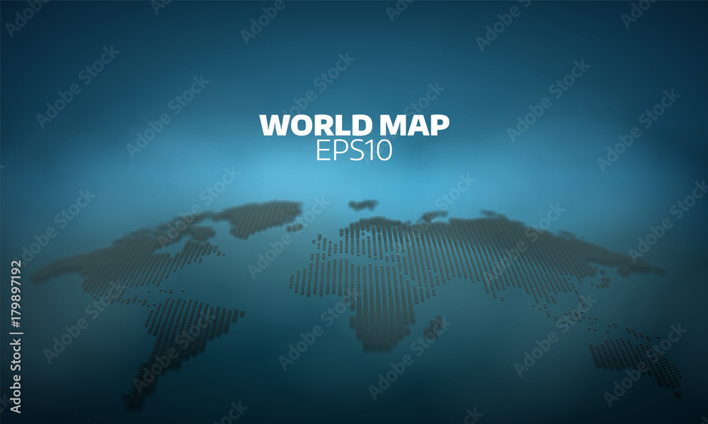 Abstract world map dot grid background. Vector hemispheres ...