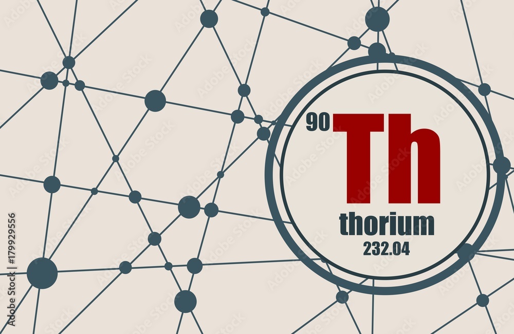 Thorium chemical element. Sign with atomic number and atomic weight ...