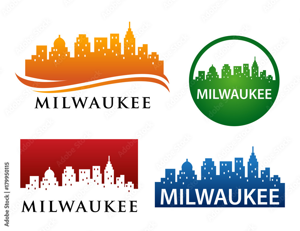 Milwaukee Skyline Logo Template Stock Photo | Adobe Stock