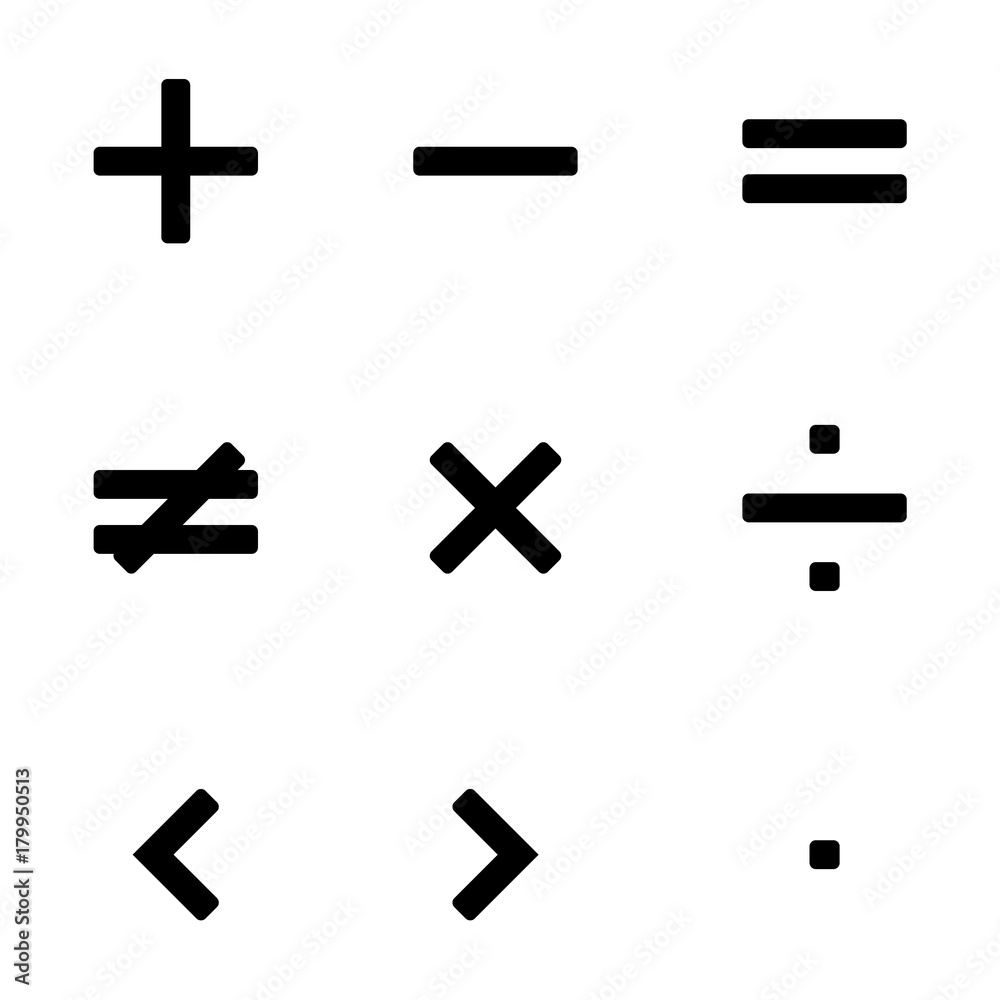 Math symbols vector Stock Vector | Adobe Stock
