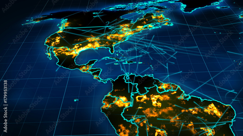 World Map With Curvy Links Stock Photo | Adobe Stock
