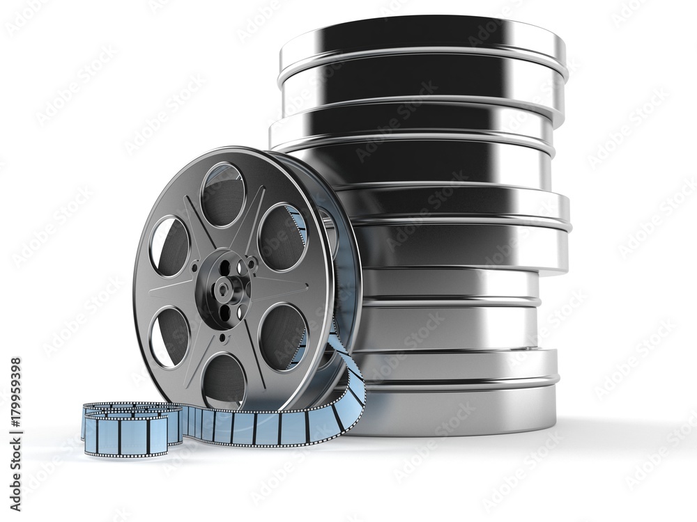 Stack of film reels Stock-Illustration | Adobe Stock