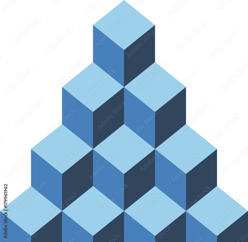Blockchain Digital Cube pyramid. Vector Illustration isolated on white ...