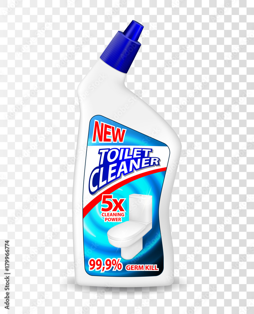 Realistic template Toilet Cleaner gel package isolated on transparent ...