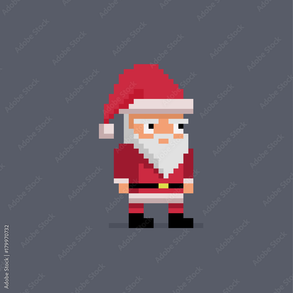 Pixel art cute santa claus. Stock Vector | Adobe Stock