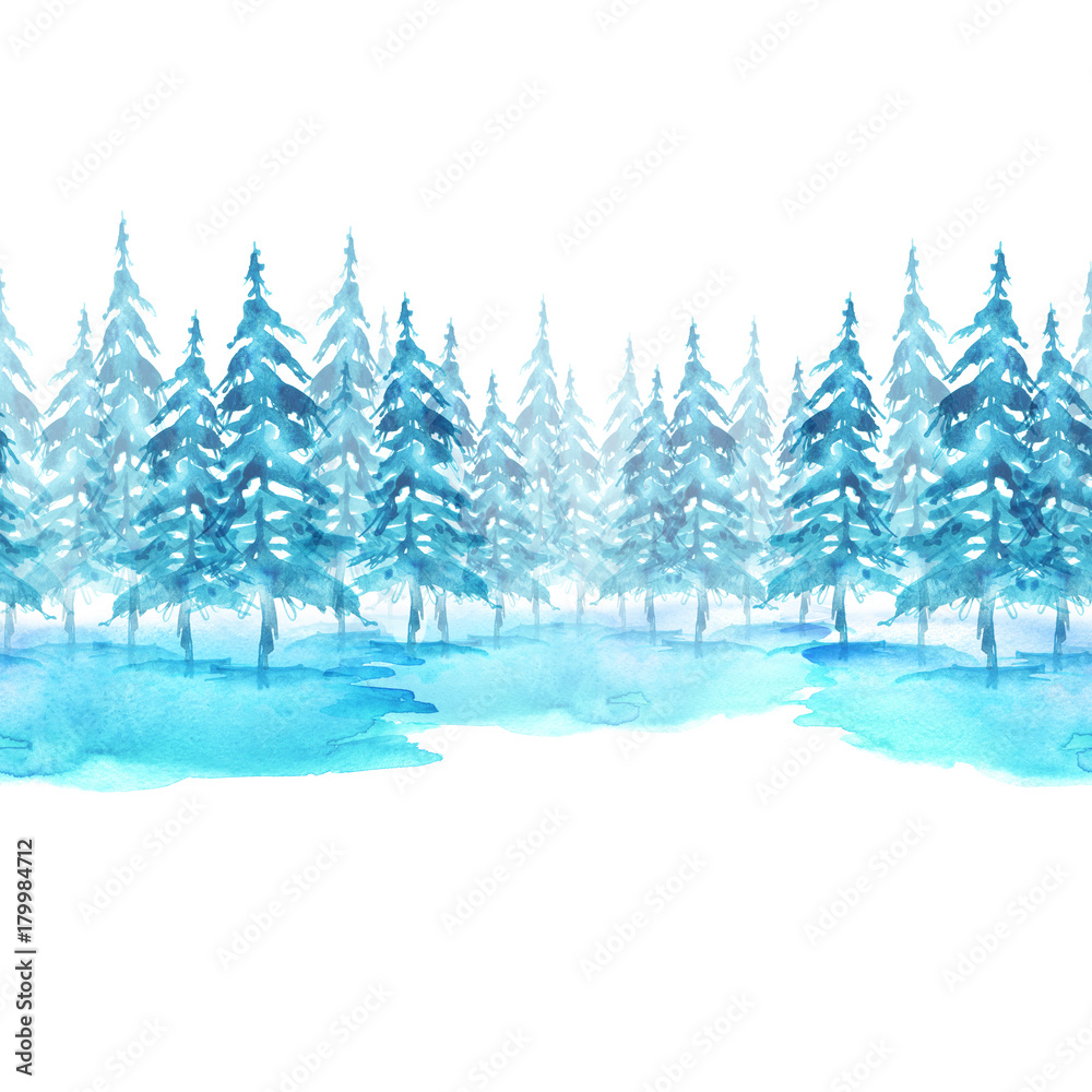 Winter Trees Border