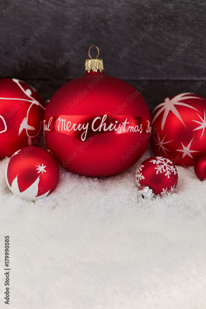 Christmas decoration with red bauble Stock Photo | Adobe Stock