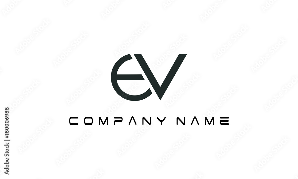 ev icon logo Stock Vector | Adobe Stock