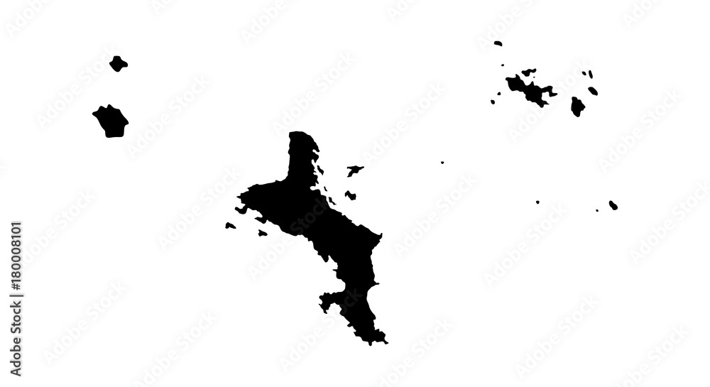Republic of Seychelles vector map high detailed silhouette illustration ...