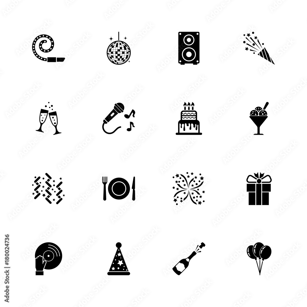 Events icons - Expand to any size - Change to any colour. Flat Vector ...