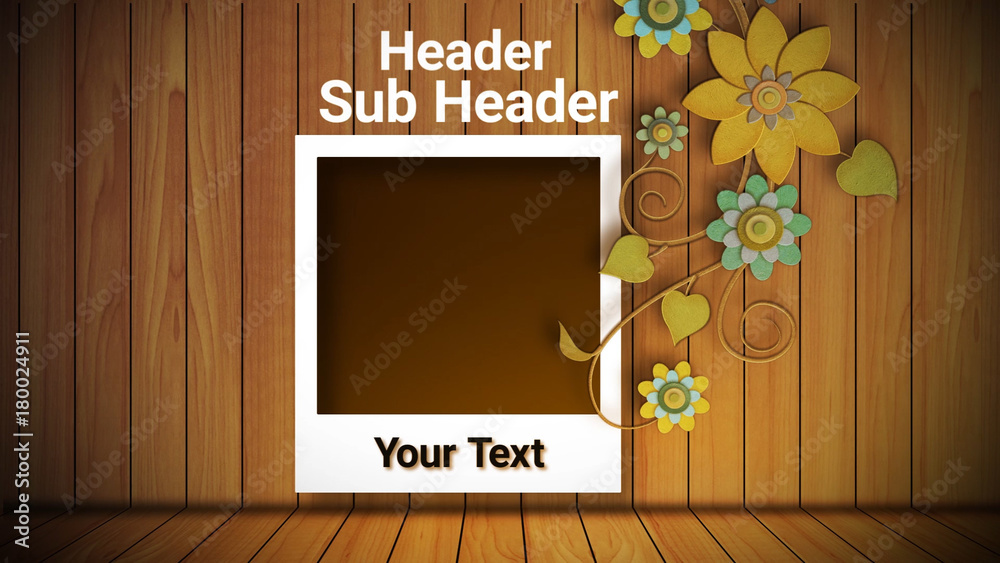 Photo Overlay with Wooden Background Stock Template | Adobe Stock