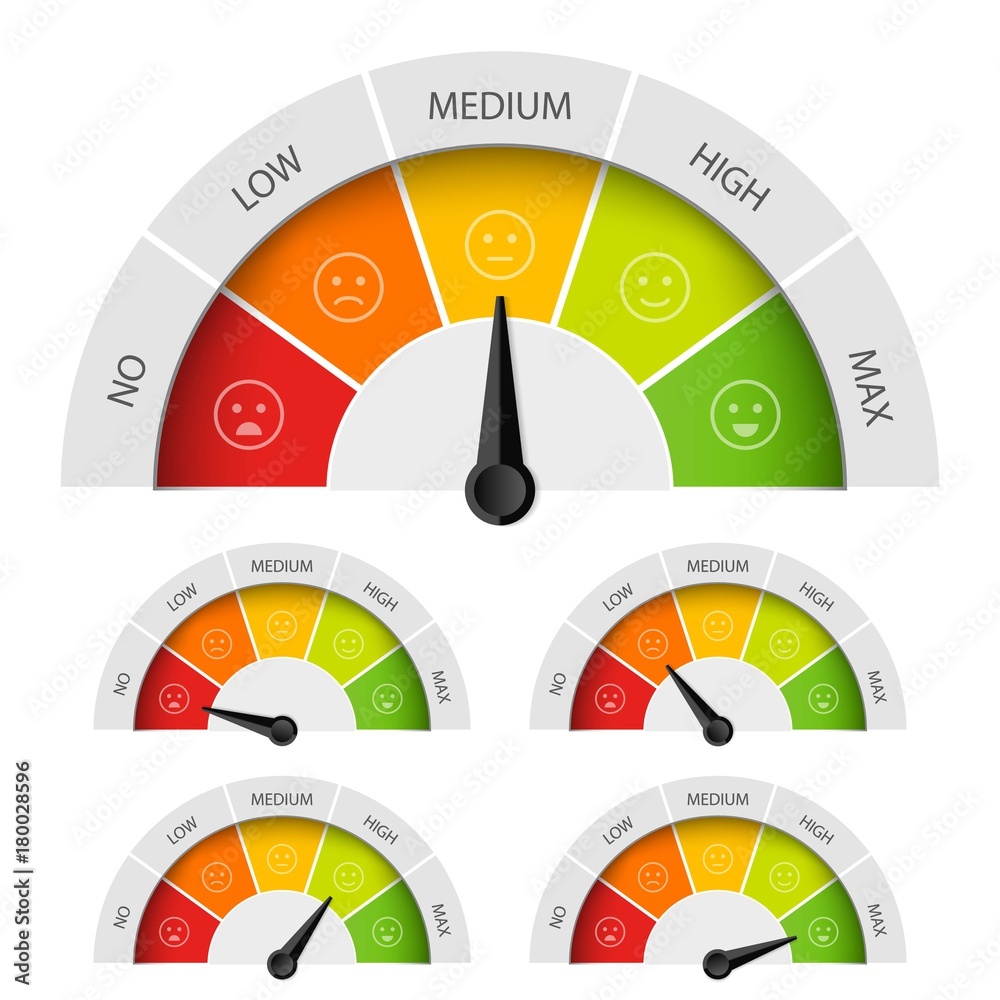 Creative vector illustration of rating customer satisfaction meter ...