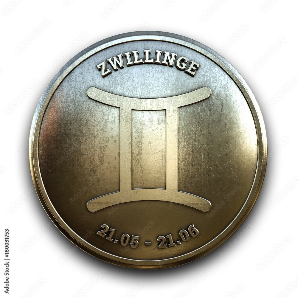 Sternzeichen Zwillinge Emblem Stock-Illustration | Adobe Stock