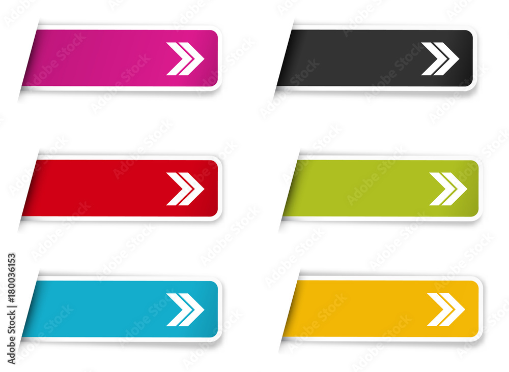 the collection of labels with arrow pictogram Stock Vector | Adobe Stock