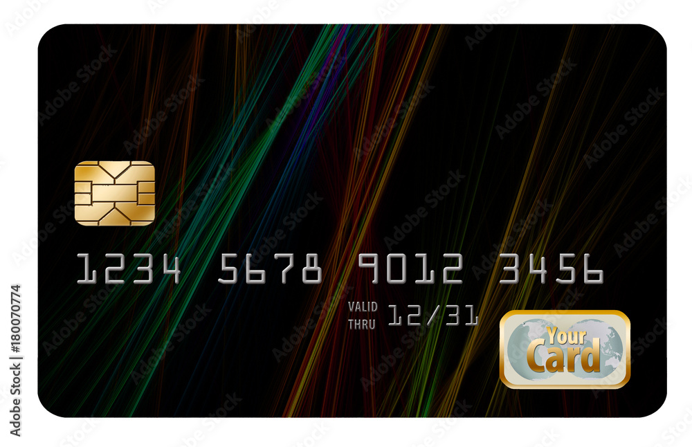 ภาพประกอบสต็อก Blank credit card or debit card with chip, number and ...