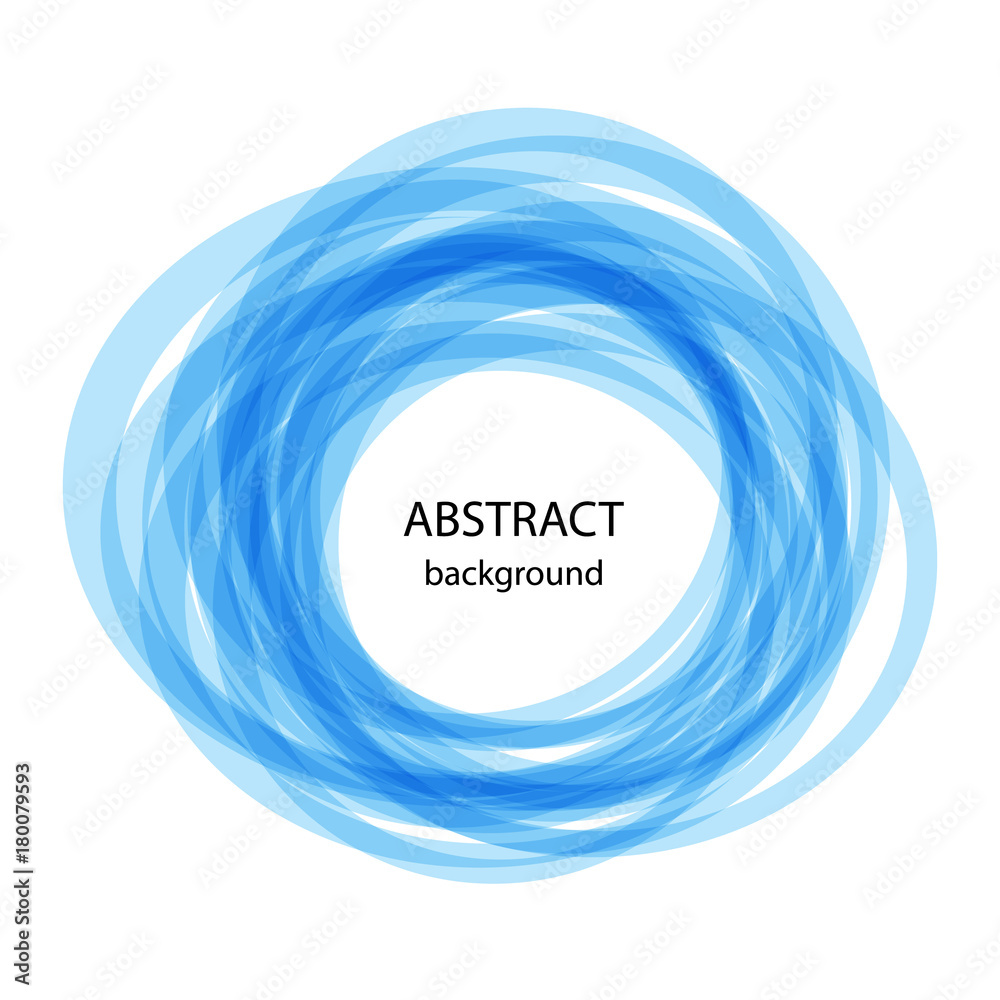 Abstract background with blue circles. Blue line on white background ...