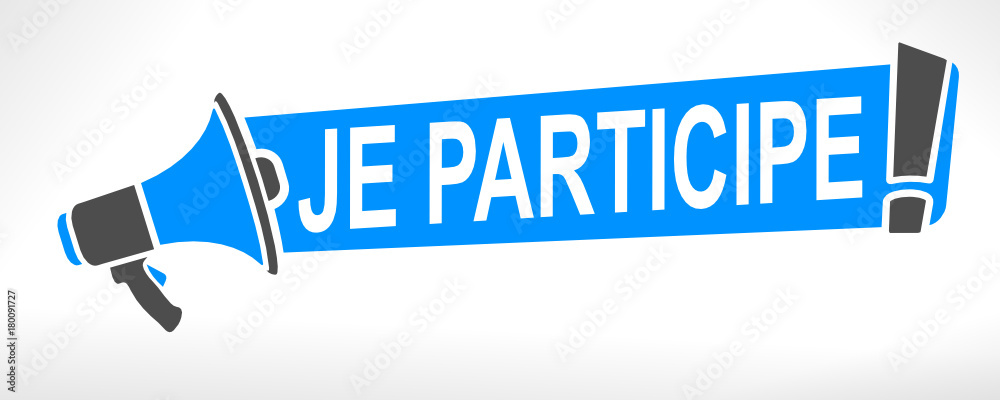 je participe sur mégaphone Stock Vector | Adobe Stock
