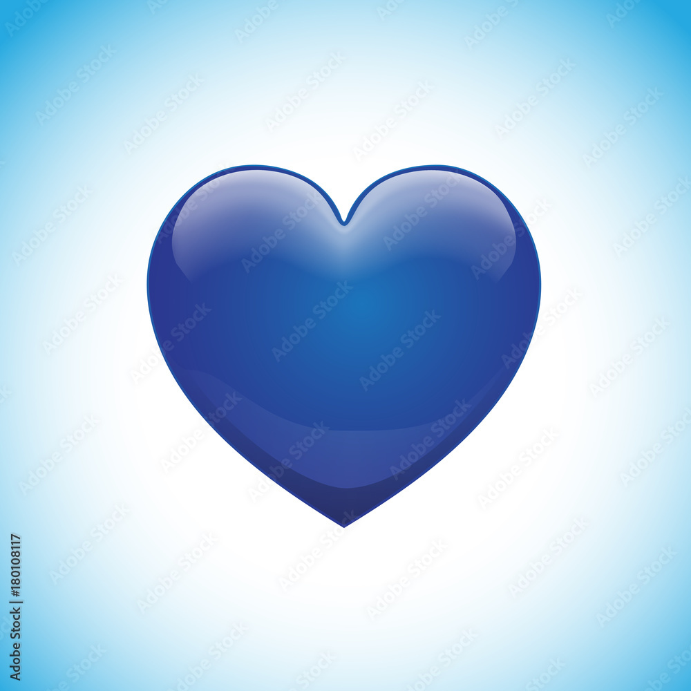 Vector sign shiny blue heart, sapphire, precious stone Stock Vector ...