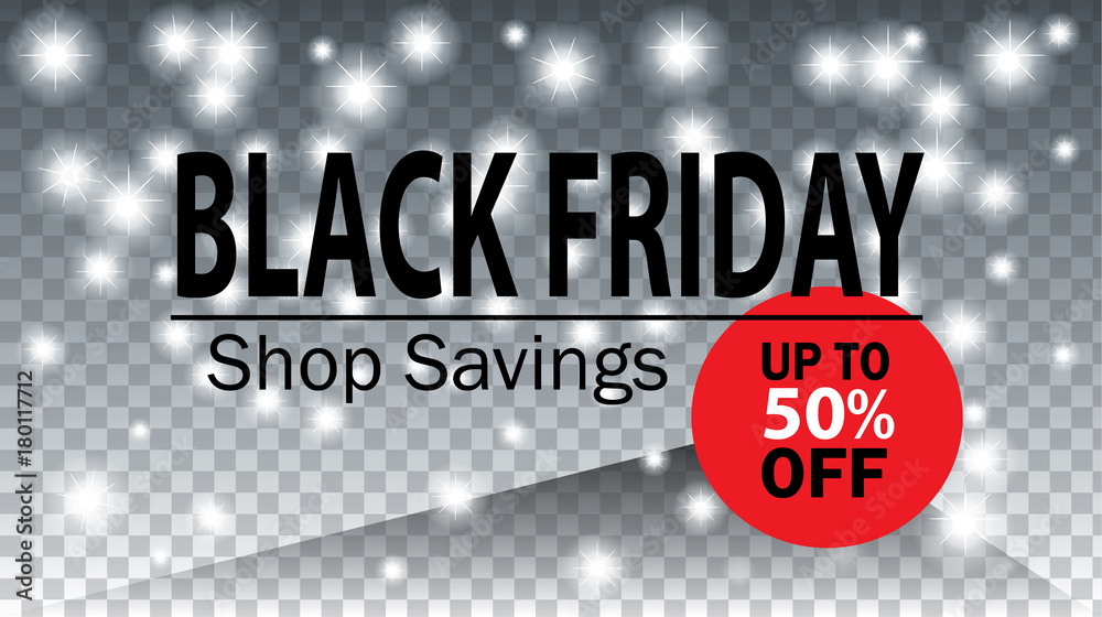 Black Friday Sale web banner. Advertising Holiday shopping card Bokeh ...