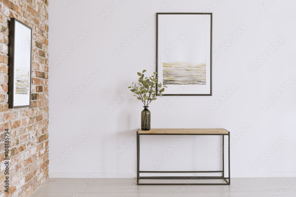 Simple poster in art gallery Stock Photo | Adobe Stock