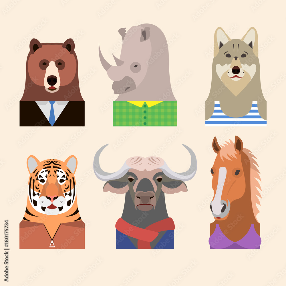 Animals wearing a different dress code, as well as casual wear. Animals ...