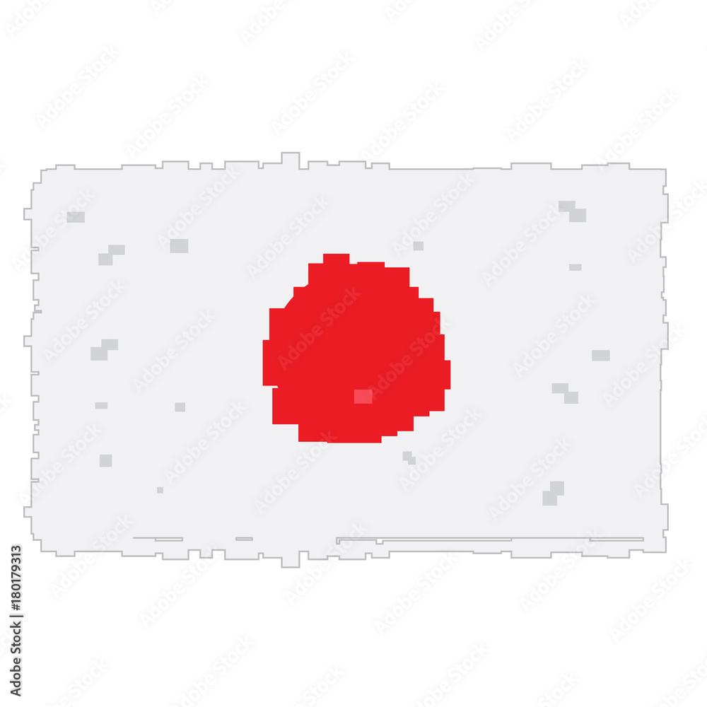 Pixelated flag of Japan isolated on white background, Vector ...