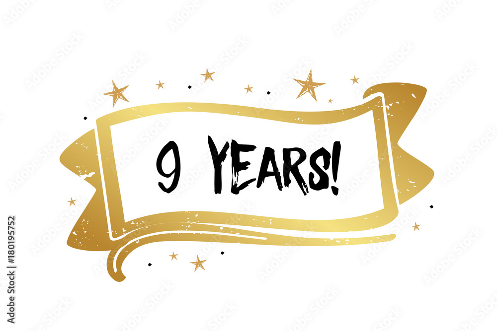 9 Years, beautiful greeting card poster calligraphy black text word ...